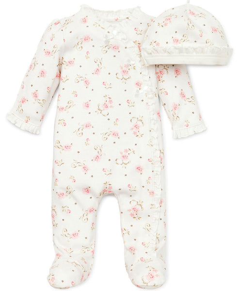 Vintage Rose Footed One-Piece And Hat - Little Me