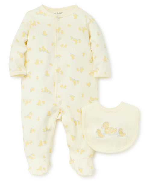 Little Ducks Footed One-Piece and Bib - Little Me